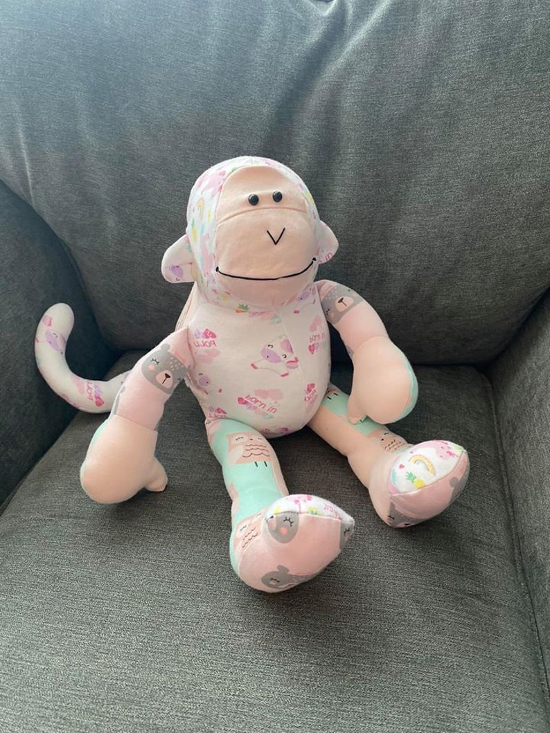 Monkey Keepsake Teddy Made From Precious Baby Clothes - Etsy
