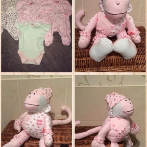 Monkey Keepsake Teddy Made From Precious Baby Clothes - Etsy