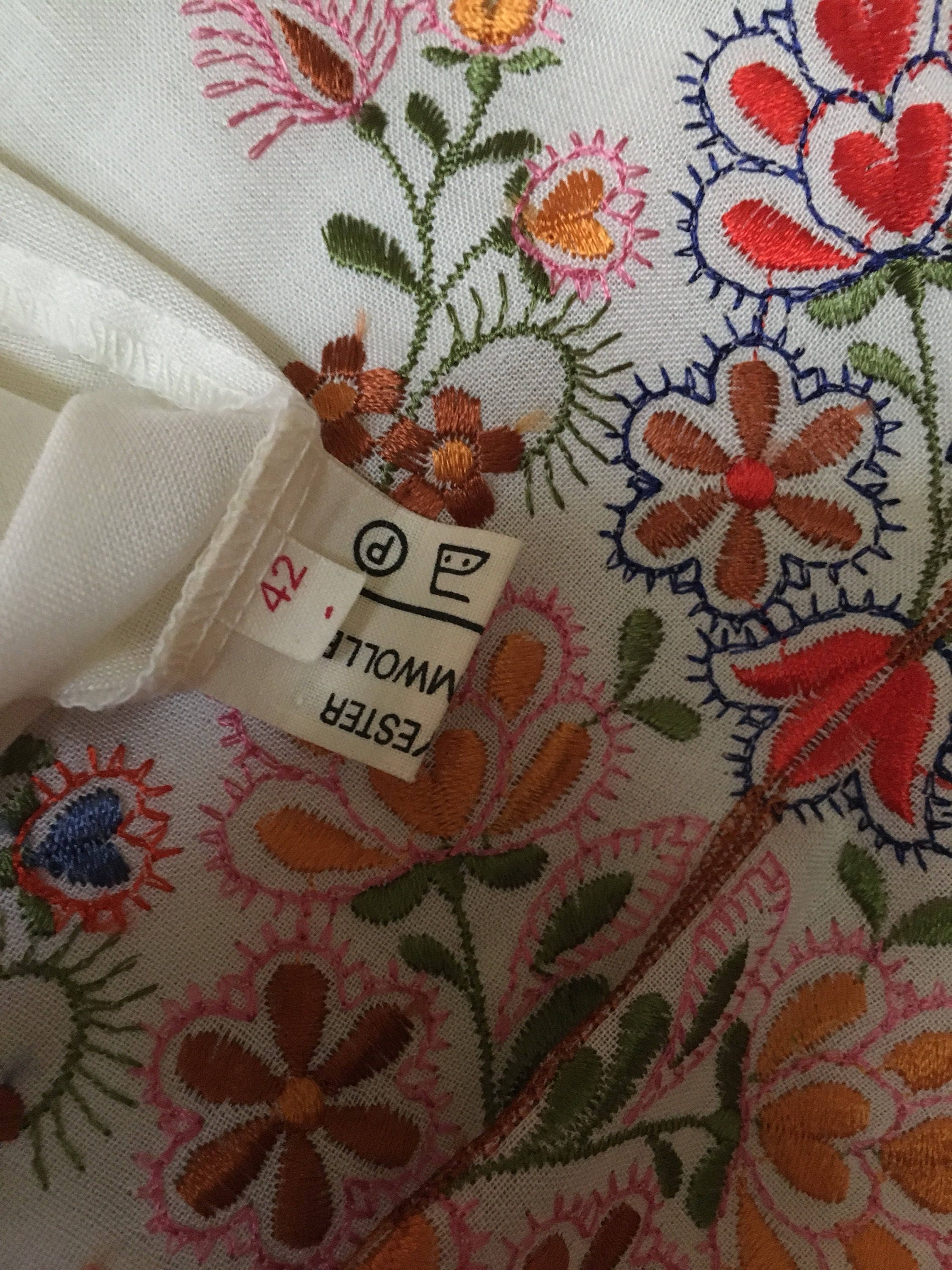 Vintage Peasant Top German Embroidered Blouse Boho Vintage 60s 70s Lace ...