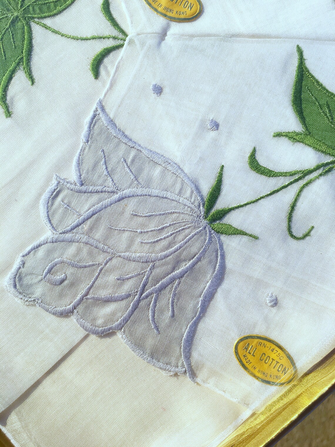 Embroidered Handkerchief Set NIB Hong Kong Vintage Mid Century - Etsy