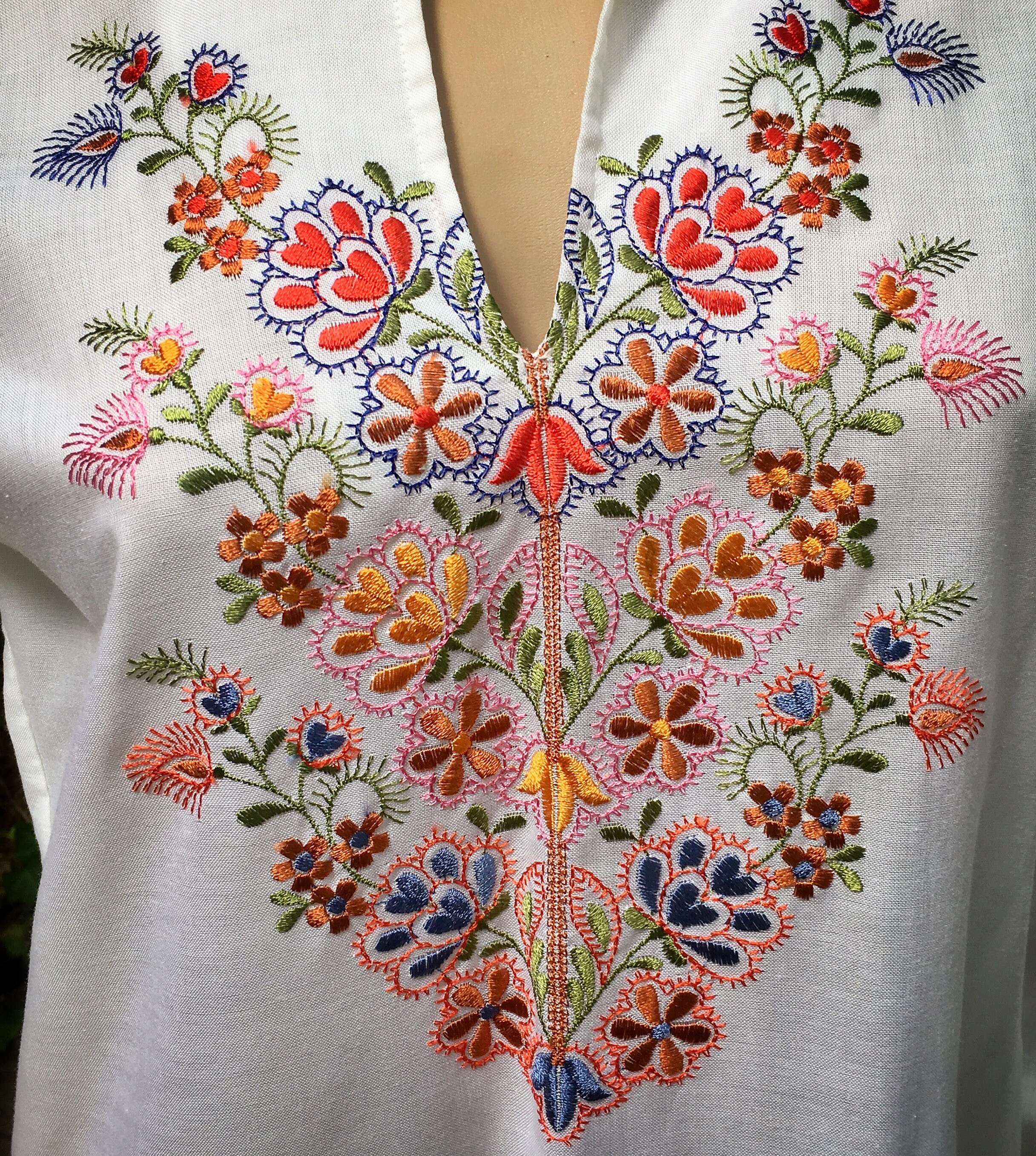 Vintage Peasant Top German Embroidered Blouse Boho Vintage 60s 70s Lace ...