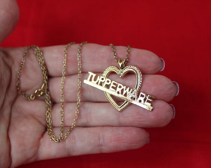 Vintage 1970s Tupperware Lady Consultant I Heart Tupperware Pendant ...