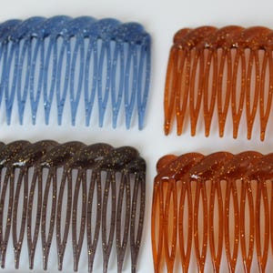Lot of 6 Vintage 1970s DISCO Era Hair Combs With Glitter & Sparkles, 3 ...