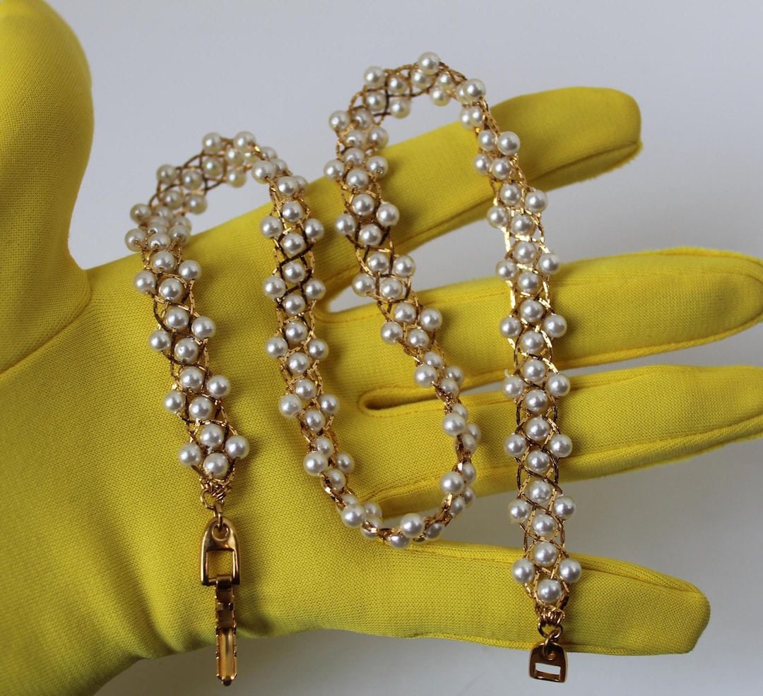 Beautiful Vintage NAPIER Pat. 4,774,743 Vintage Wired White Pearl ...