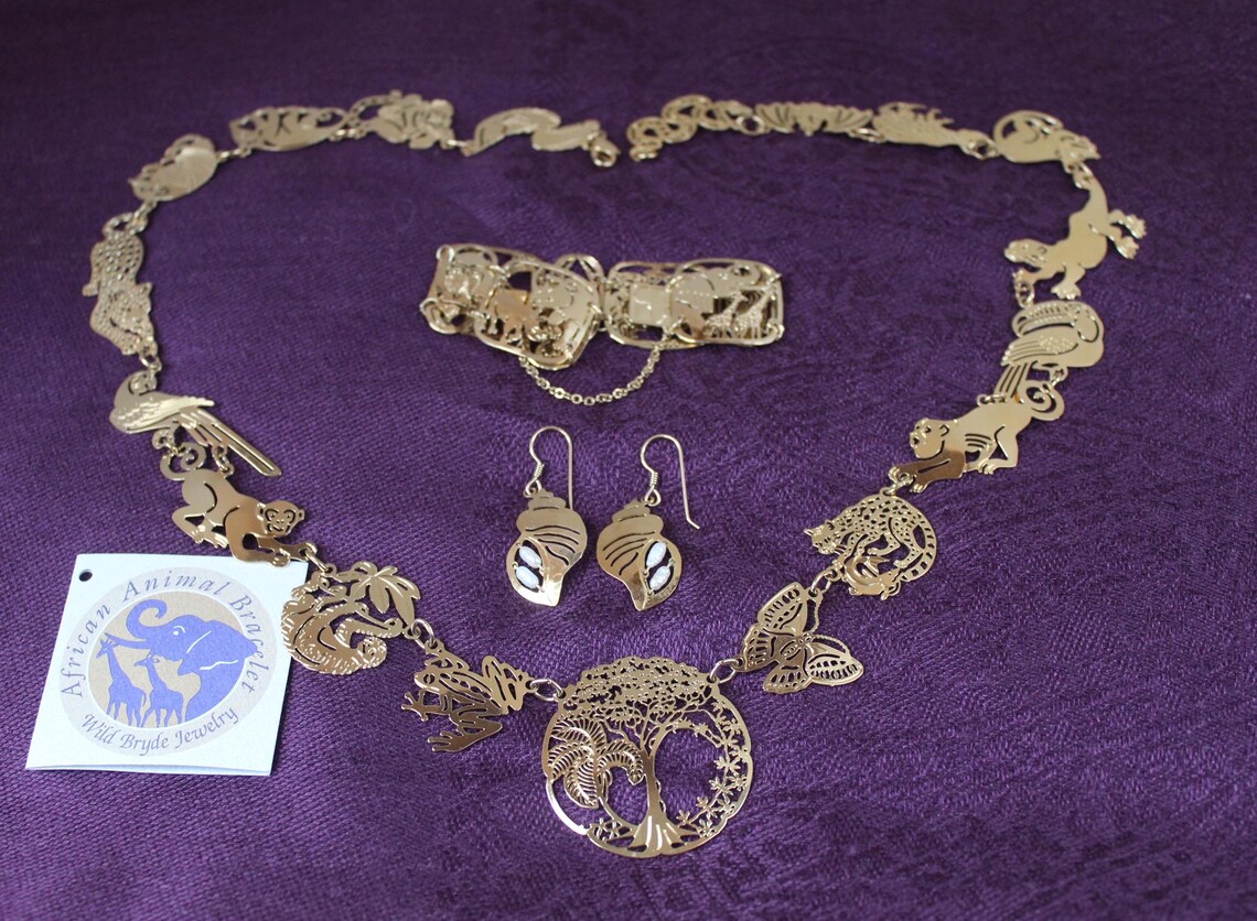 Vintage Designer Wild Bryde Jewelry Set Excellent Necklace, Bracelet ...