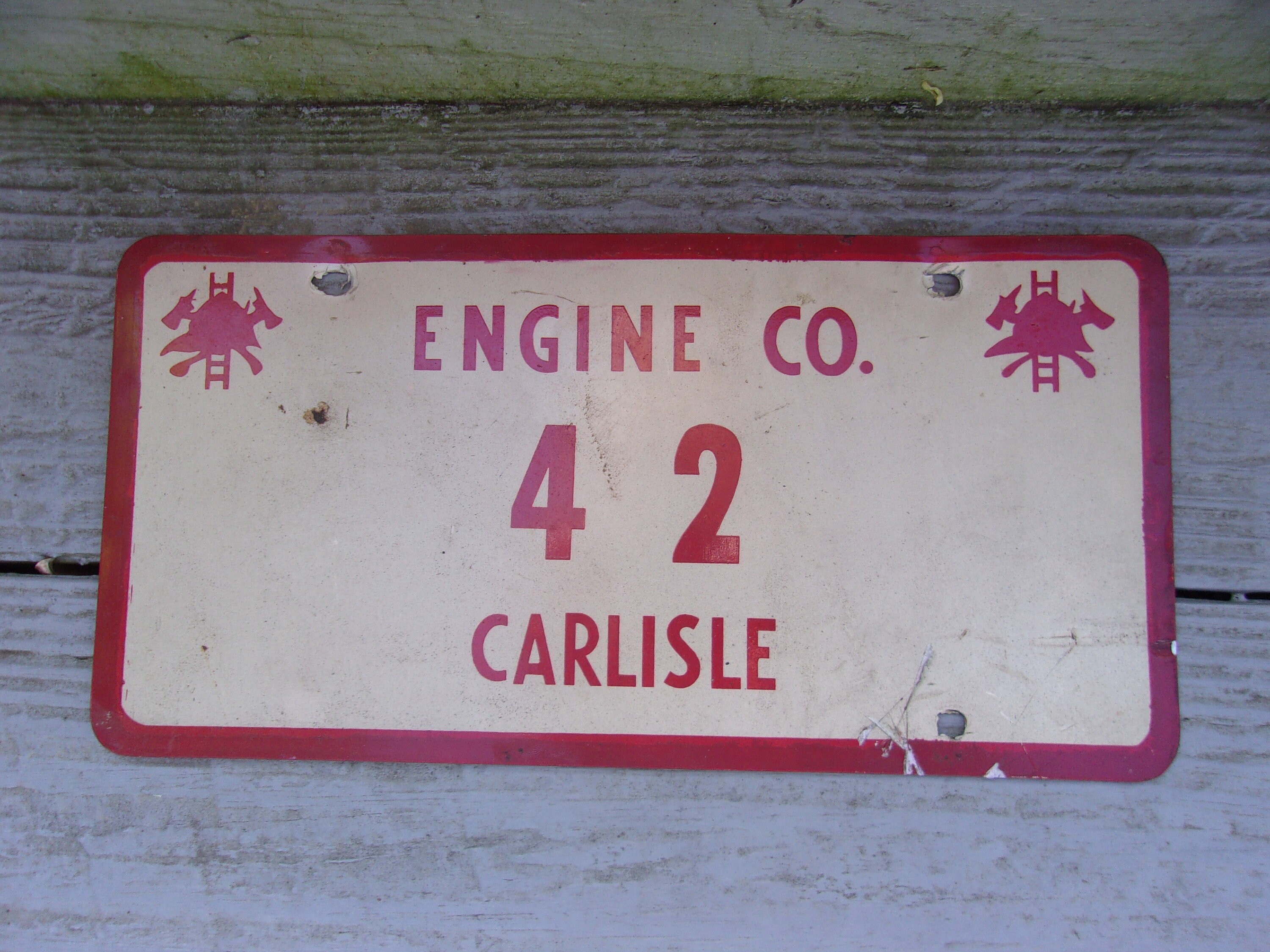 Antique Vintage Porcelain Firehouse License Plate Topper | Etsy