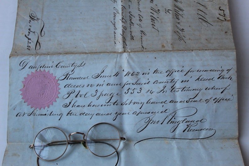 Antique Pre-civil War Land Deed Handwritten Dauphin Co PA, Jacksonville ...
