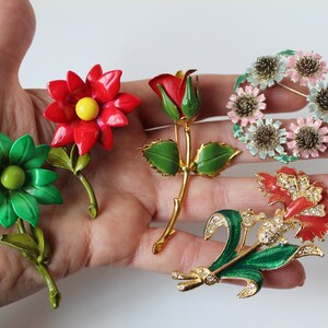 Enamel Flower Brooch - Etsy