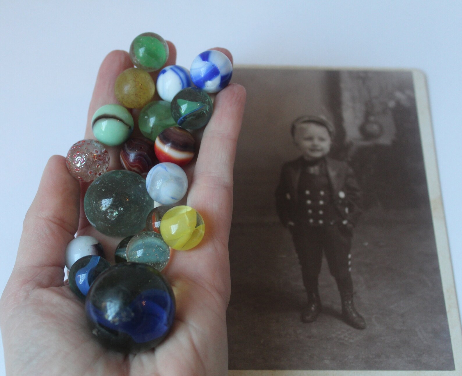 Lot of 20 Antique Victorian Glass Marbles With 2 Large | Etsy