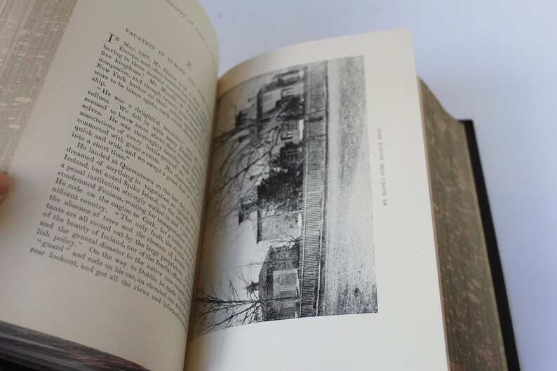 Antique Victorian Era 1895 Leather Book Biography of James G - Etsy
