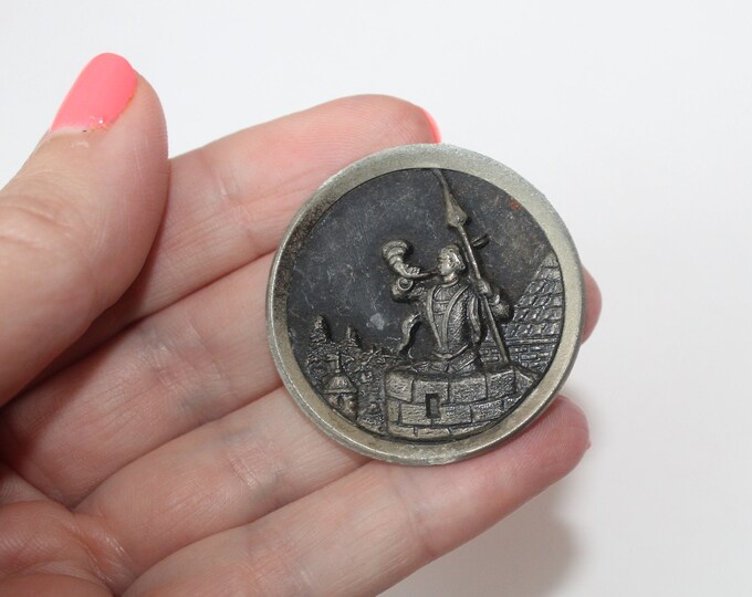 Victorian Era Large Huge Antique Story Button, 1800s Hornblower on ...