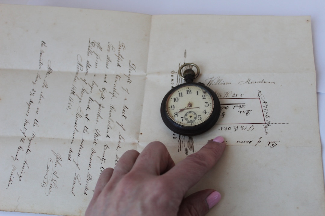 Antique Handwritten Hand Drawn Map 1860 Cumberland County PA Frankford ...