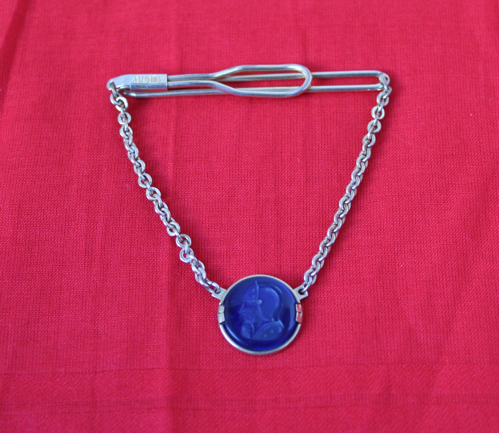 Vintage Roman Greek Warrior Tie Bar Tie Clasp With Blue - Etsy