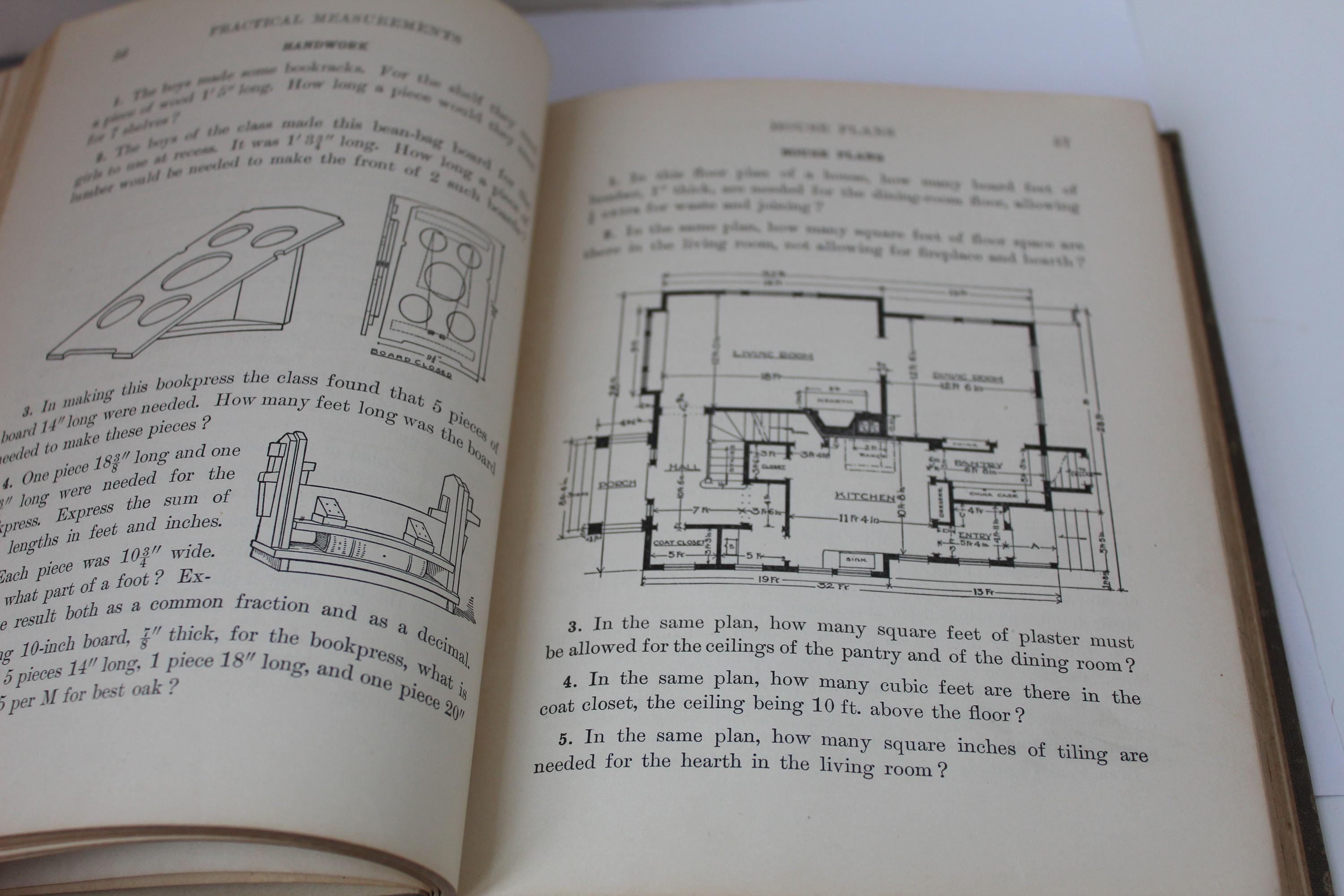 Antique Advanced Math Arithmetic School Book 1915, Illus. Industrial ...