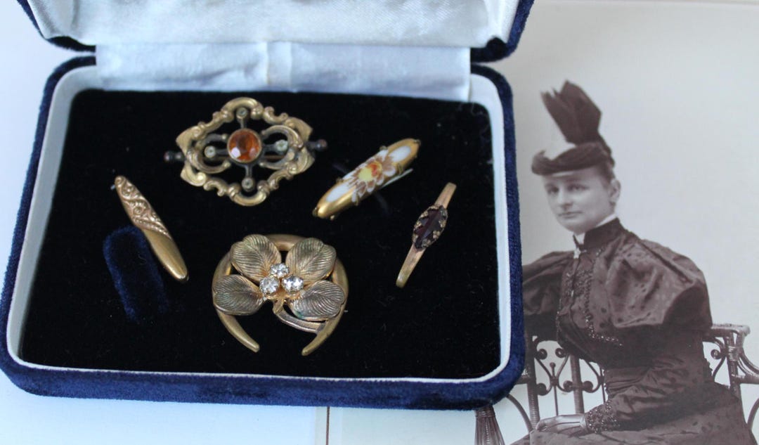 Lot of 5 Antique Victorian Era Pins Brooches, 5 Pcs Phila PA Estate ...