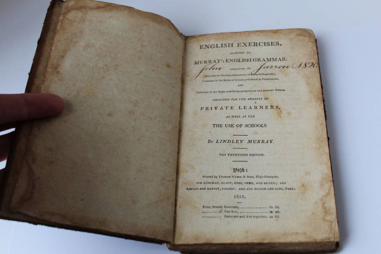 Antique Georgian Era Full Calf Leather Early School Book 1815 | Etsy