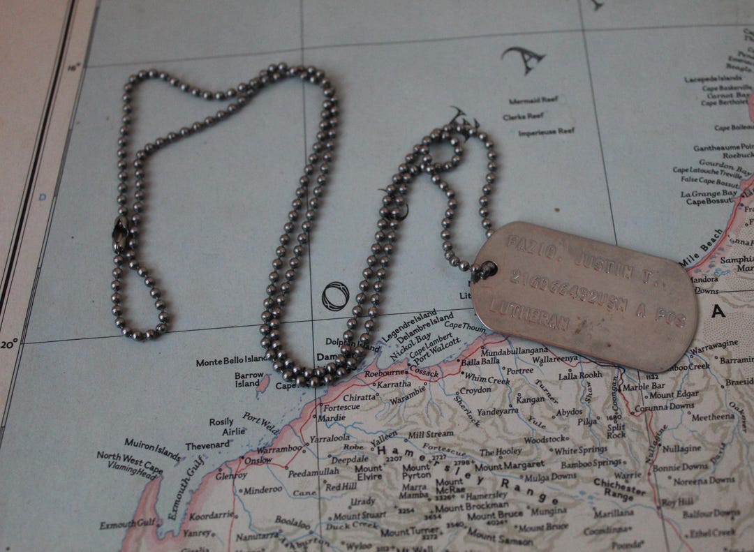 Vintage Dog Tags, Real Dog Tags Id US Navy USN Justin Fazio on Long 25 ...