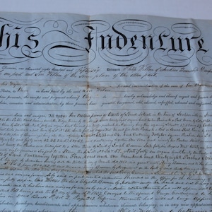 Antique Pre-civil War Land Deed Handwritten Dauphin Co PA, Jacksonville ...