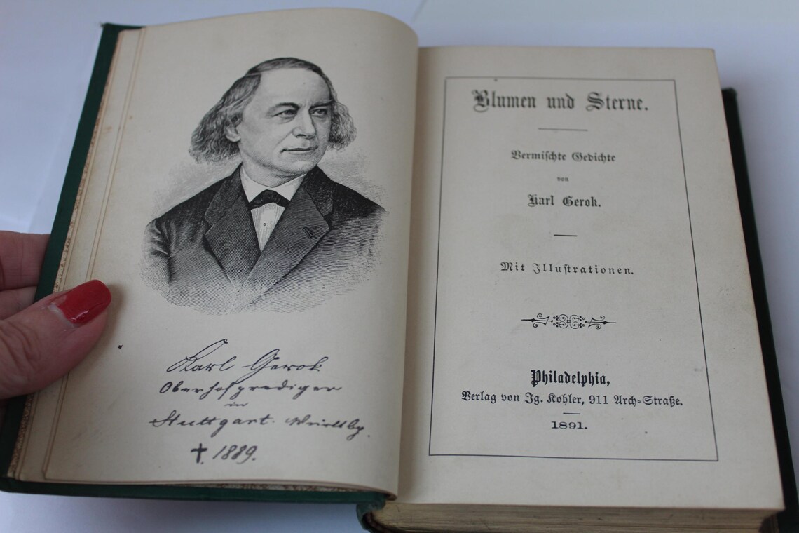 Antique Victorian Era Stunning Religious Poetry Book in GERMAN by ...