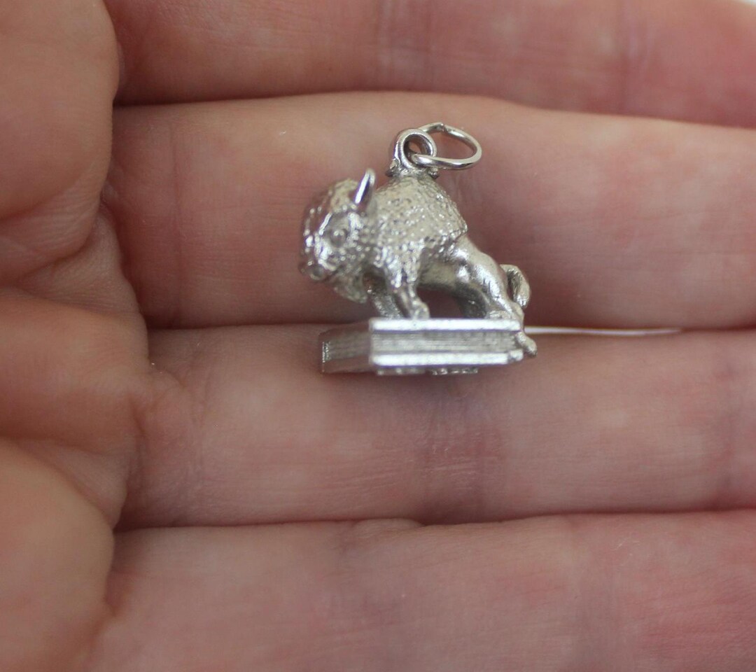 Vintage Older Sterling Silver Buffalo Bison Bull Charm, Stamped BU ...