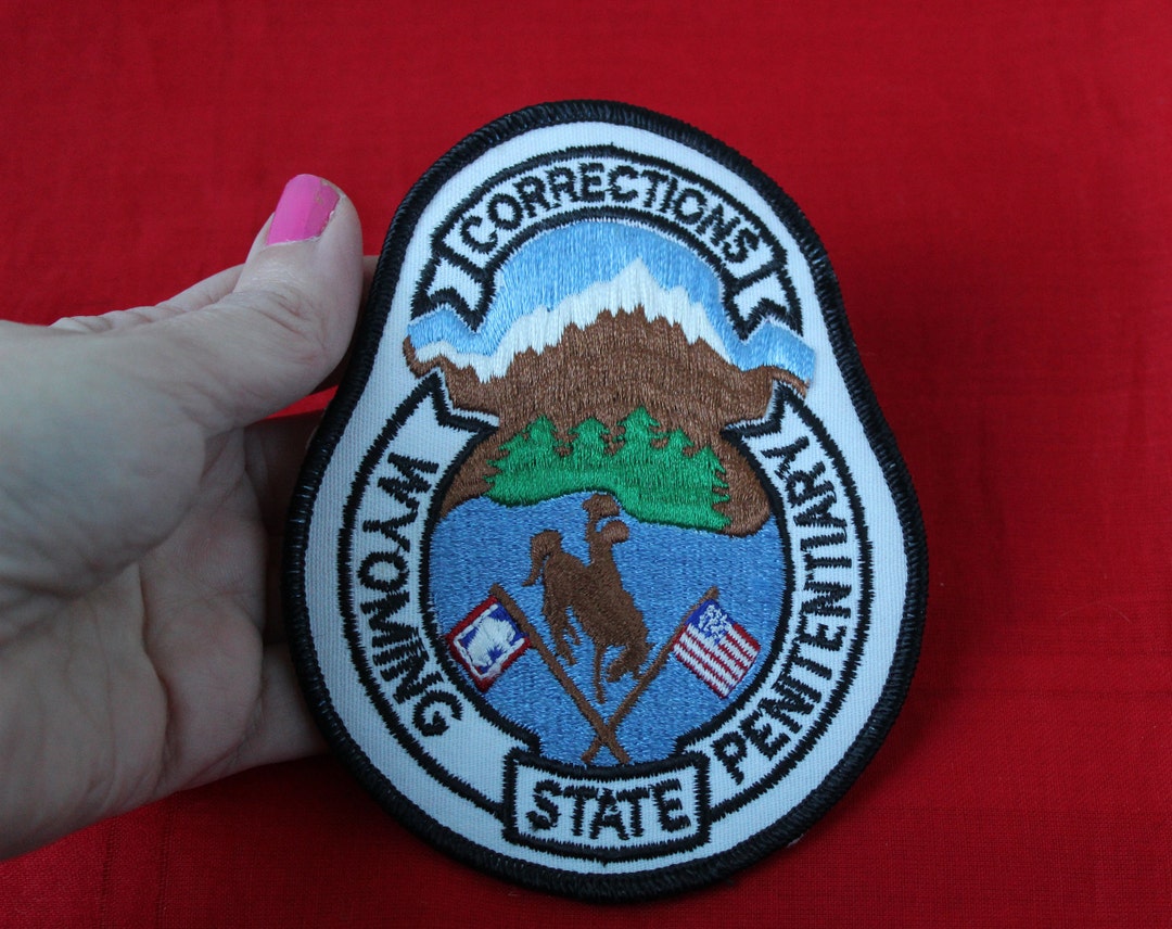 Large Vintage Wyoming Corrections Embroidered Patch, WY Wyoming State ...