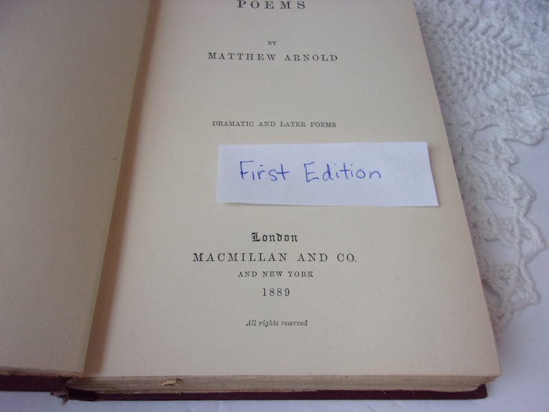 Antique Victorian Era First Edition Poetry Book Poems by - Etsy