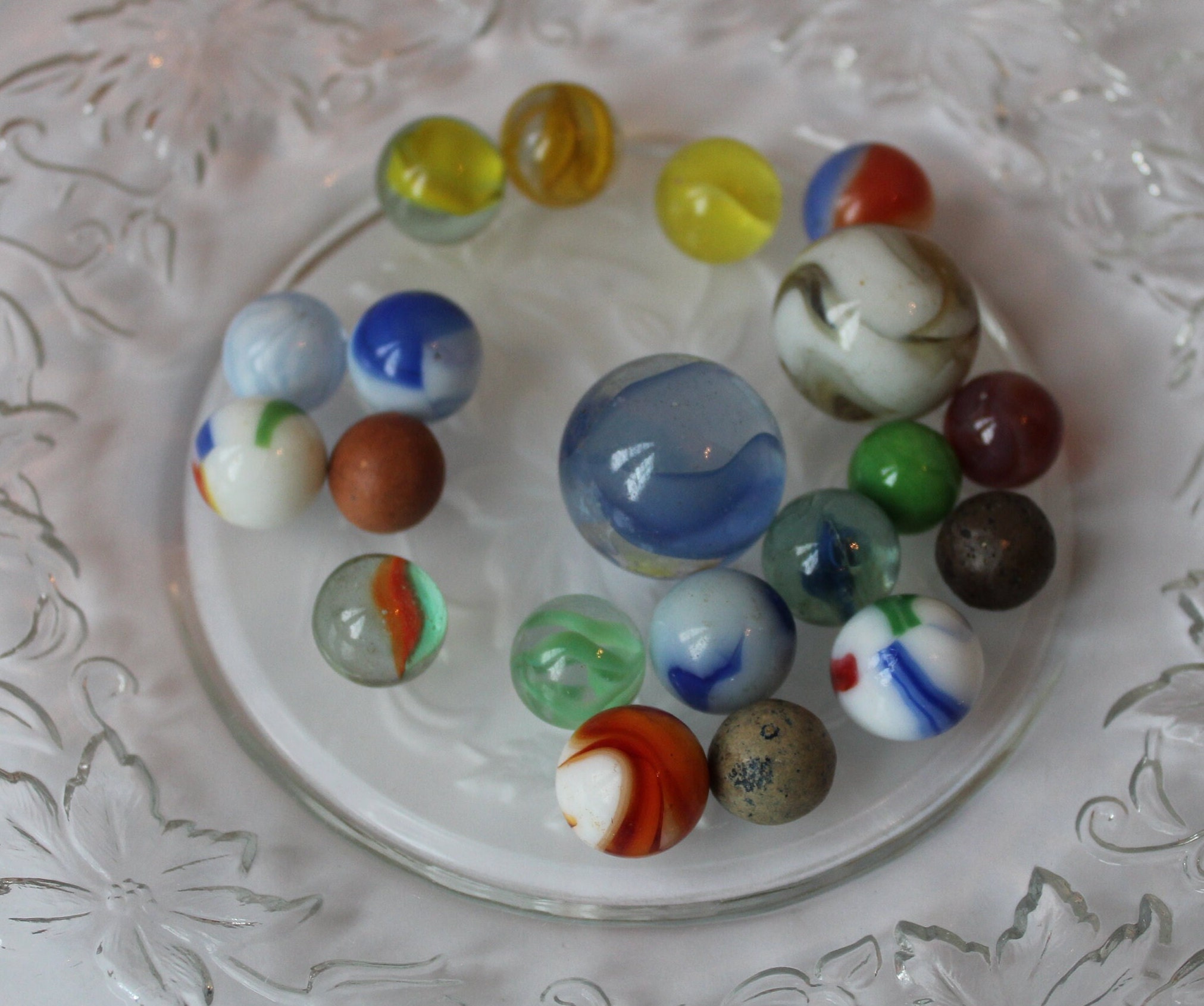 20 Antique Marbles Victorian Glass Marbles Marbled Beige - Etsy
