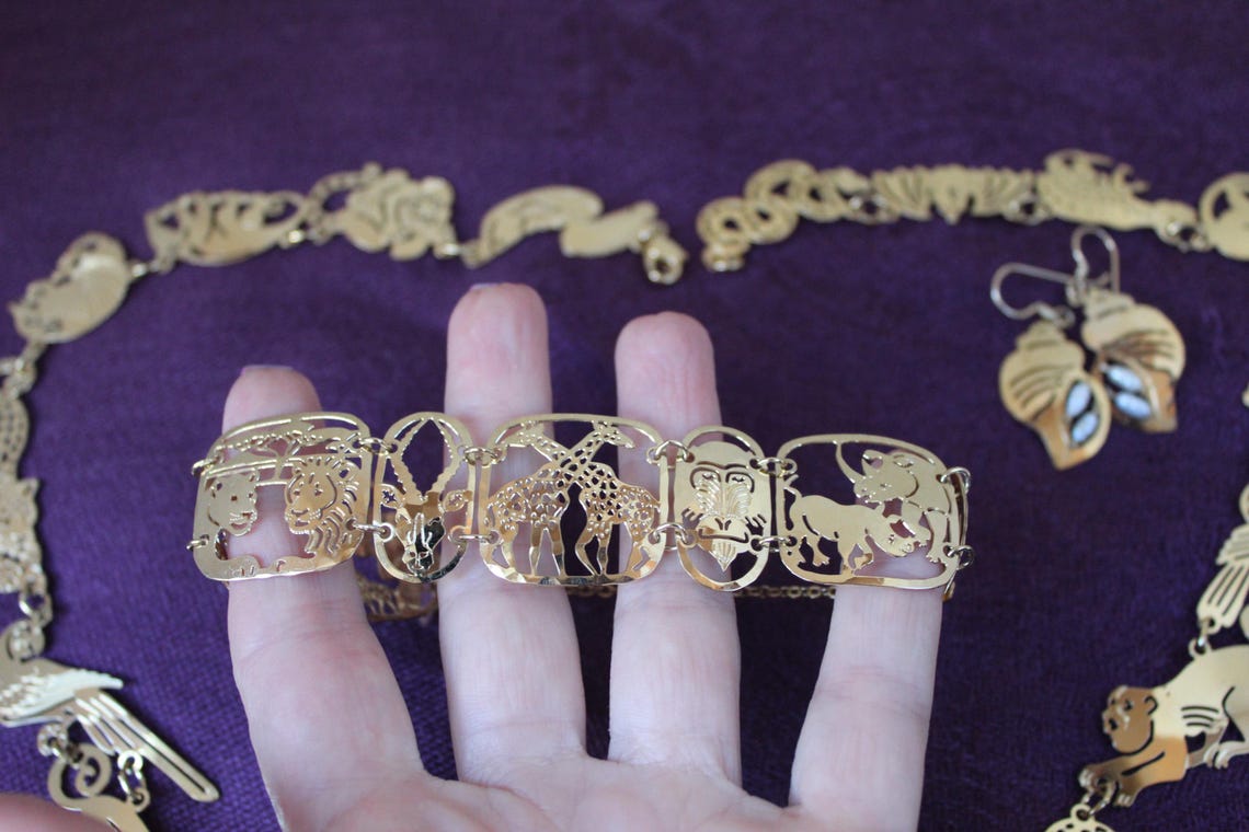 Vintage Designer Wild Bryde Jewelry Set Excellent Necklace, Bracelet ...