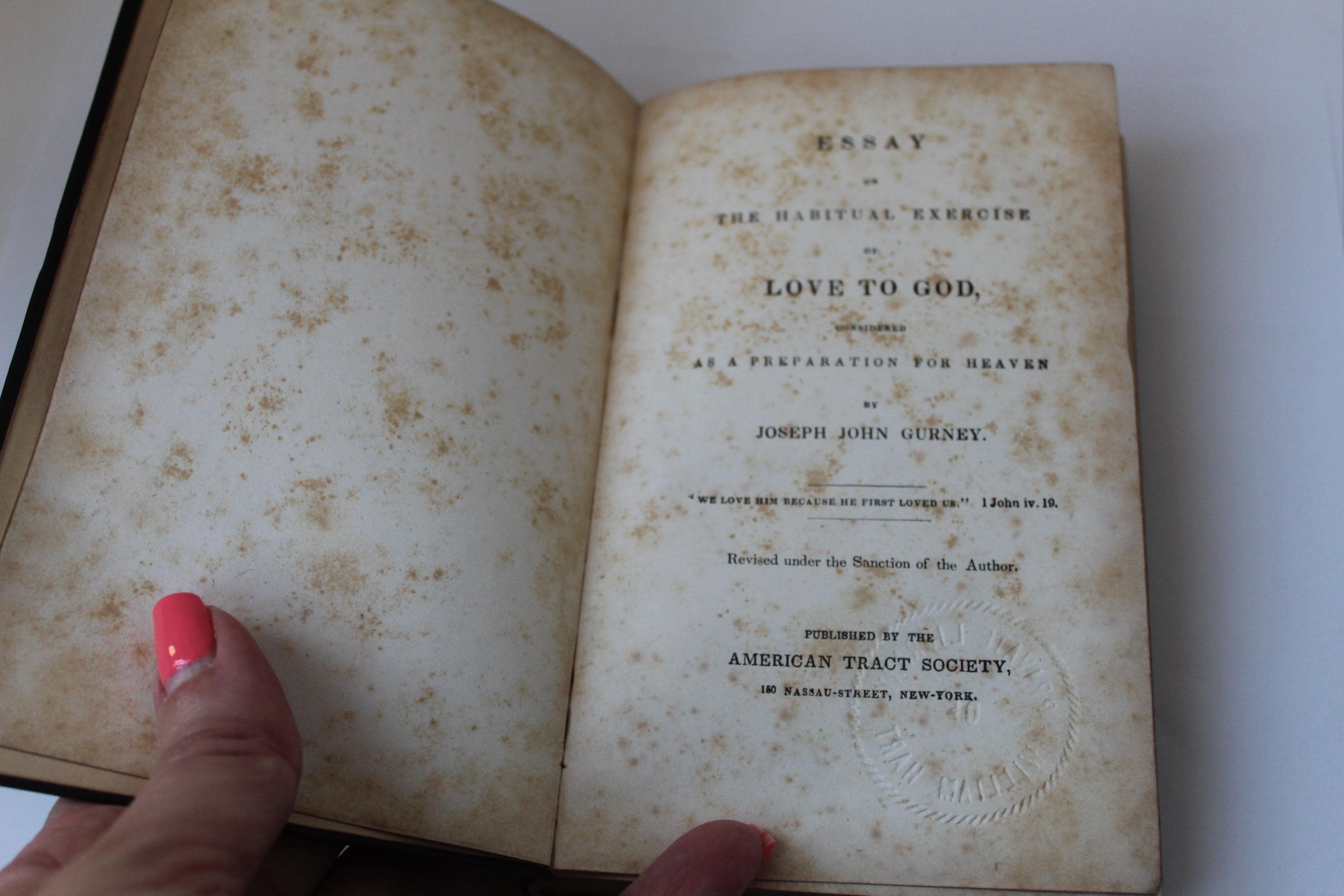 Antique Victorian Religious Book 1860s Essay on Habitual Exercise of ...