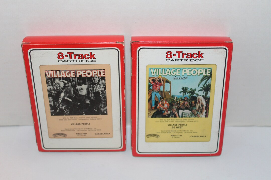 2 Vintage 1970s 8 Tracks - Pair of 2 Village People 8 Track Cartridges ...