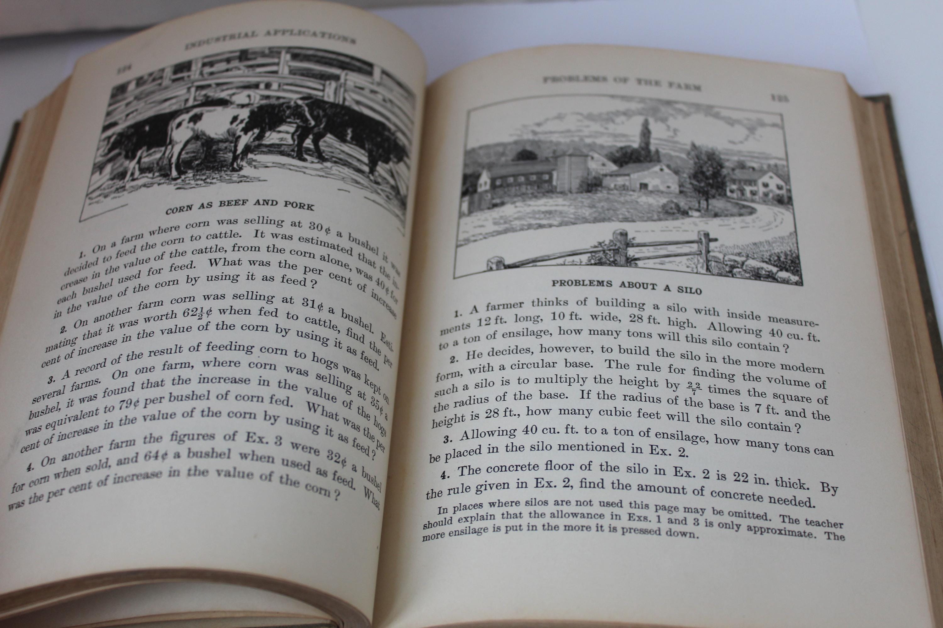 Antique Advanced Math Arithmetic School Book 1915, Illus. Industrial ...