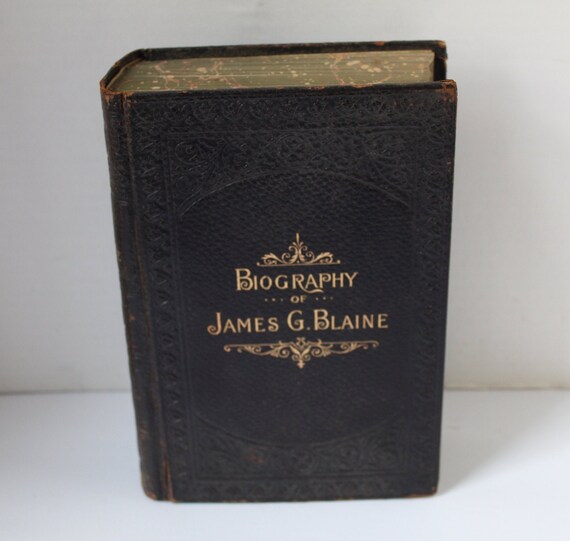 Antique Victorian Era 1895 Leather Book Biography of James G | Etsy