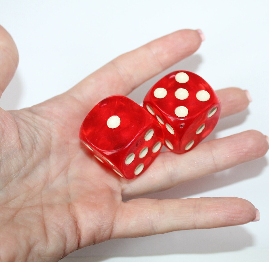 HUGE Vintage Red Translucent Transparent Red Jumbo Dice Pair - Etsy