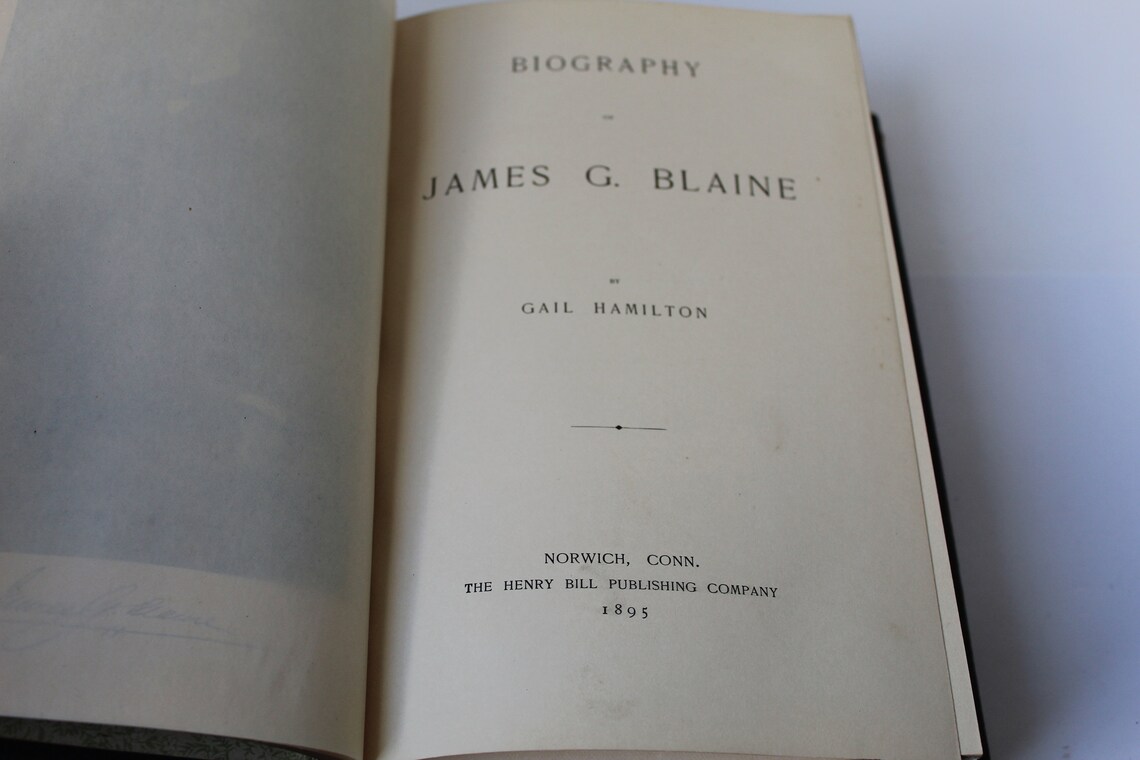 Antique Victorian Era 1895 Leather Book Biography of James G - Etsy
