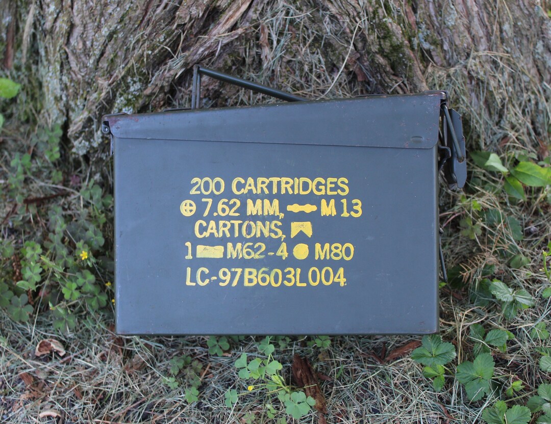 Vintage US Army Ammo Box for M13 Machine Gun Military Ammo, Metal Box ...
