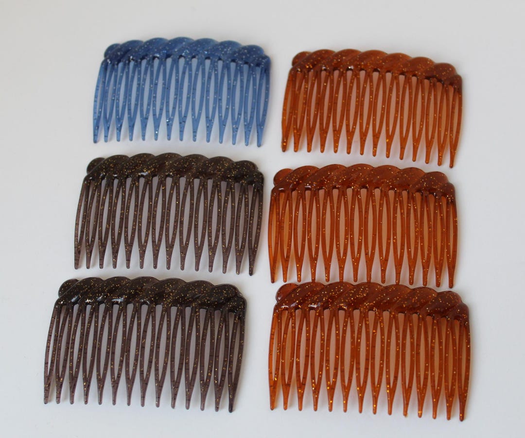 Lot of 6 Vintage 1970s DISCO Era Hair Combs With Glitter & Sparkles, 3 ...