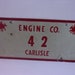 Antique Vintage Porcelain Firehouse License Plate Topper, Engine 42 ...