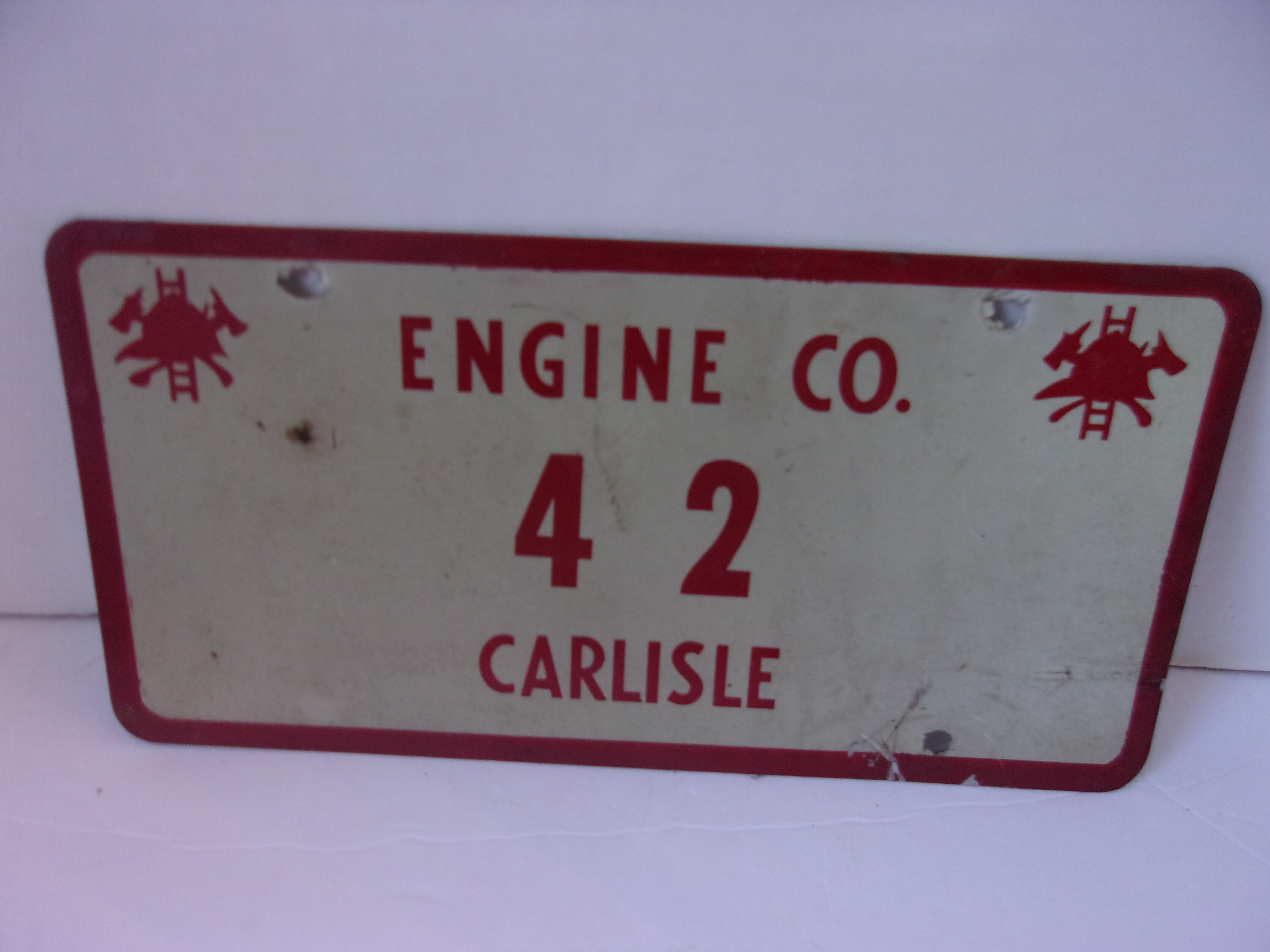 Antique Vintage Porcelain Firehouse License Plate Topper | Etsy