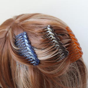 Lot of 6 Vintage 1970s DISCO Era Hair Combs With Glitter & Sparkles, 3 ...