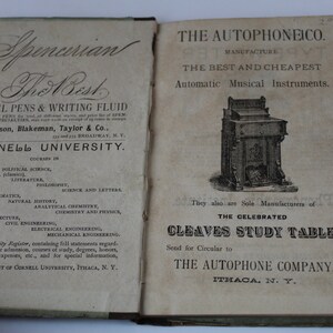 Antique Victorian Era Book, Universal Interest Table by Cornell Prof ...