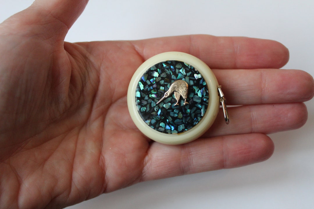 Vintage Scarce Kiwi Bird on Abalone and Cream Celluloid Tape Measure ...
