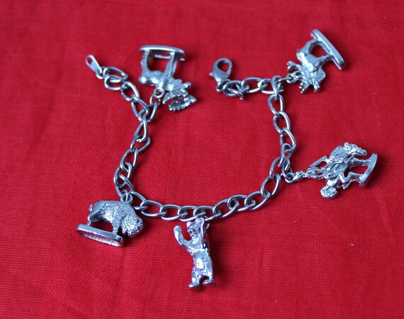 Vintage Silver Charm Bracelet With Wild West Charms Moose | Etsy