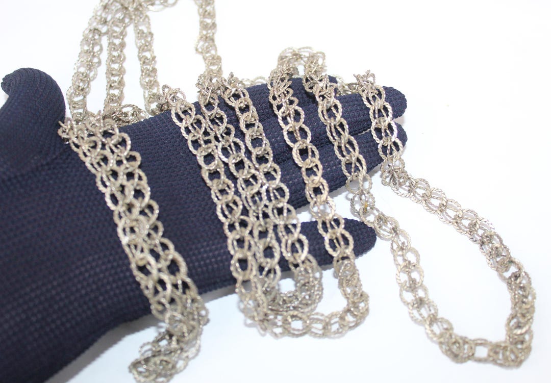 Estate - Extra Long 68" Unusual Silver Chainmail Rope Garland or Extra ...