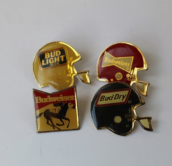 Vintage Pin Lot of 1970s Beer Advertising Pins, Budwe… - Gem