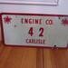 Antique Vintage Porcelain Firehouse License Plate Topper, Engine 42 ...