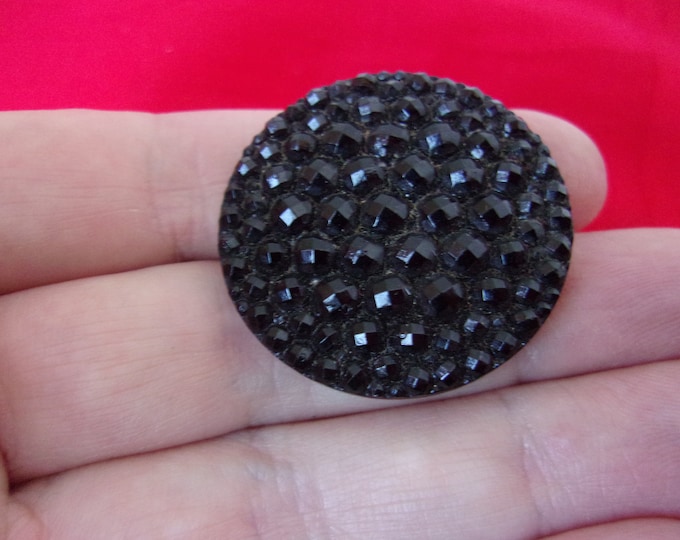 1 Large Antique Victorian Era Mourning Button, Multifaceted French Jet ...