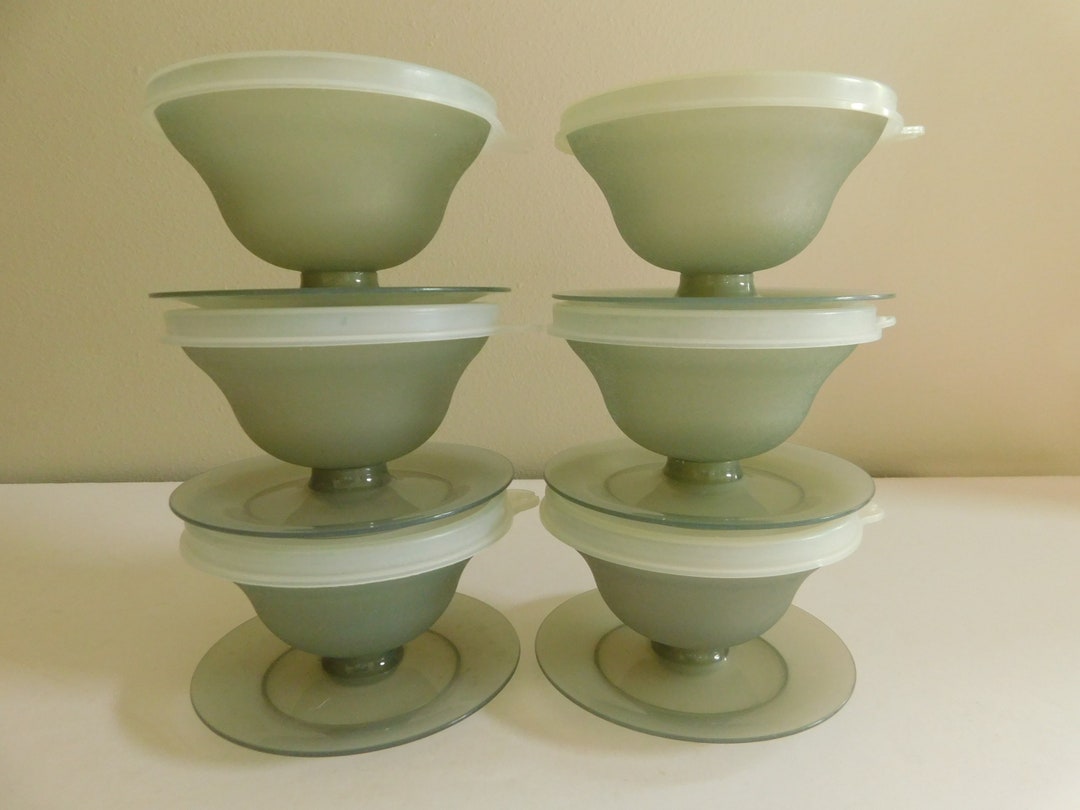 Set of 6 Tupperware Pudding/dessert Cups With Lids - Etsy