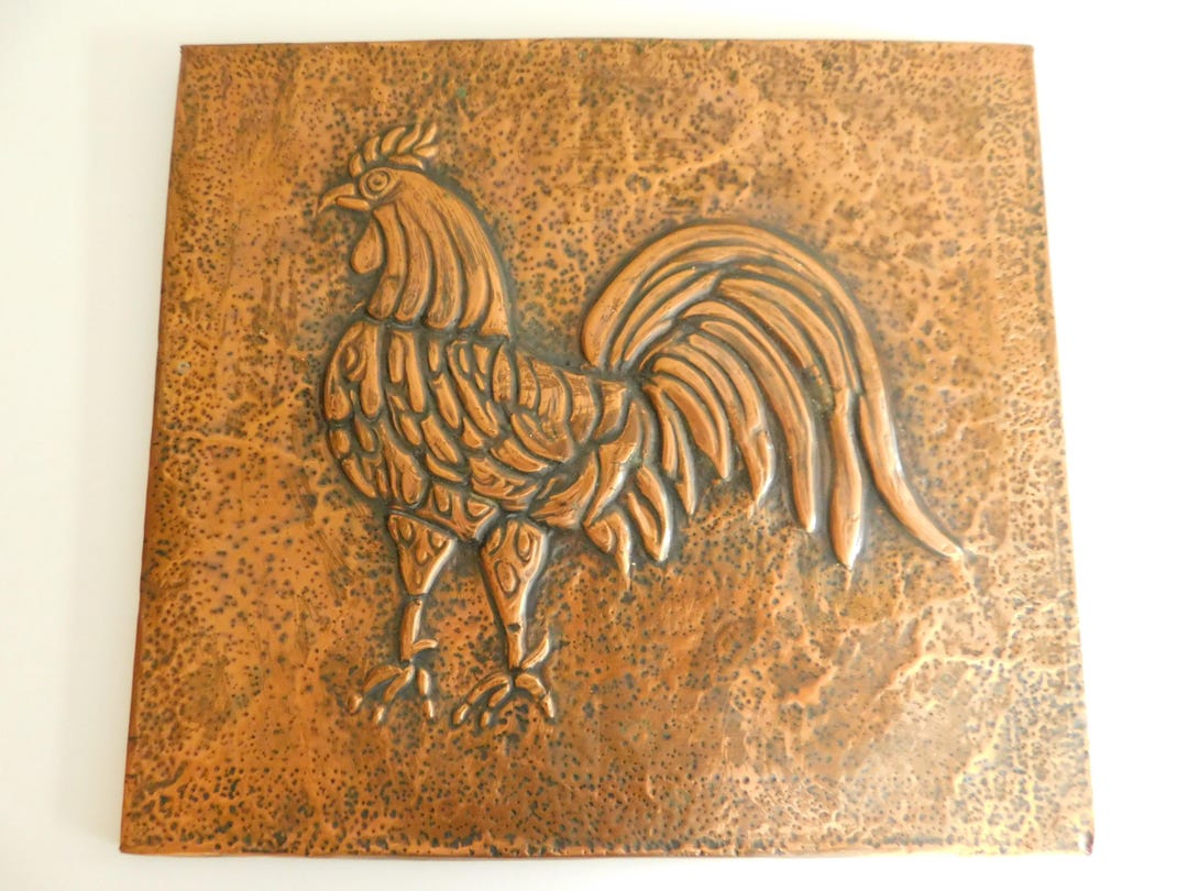 Handmade Copper Relief Art Rooster Wall Hanging - Etsy