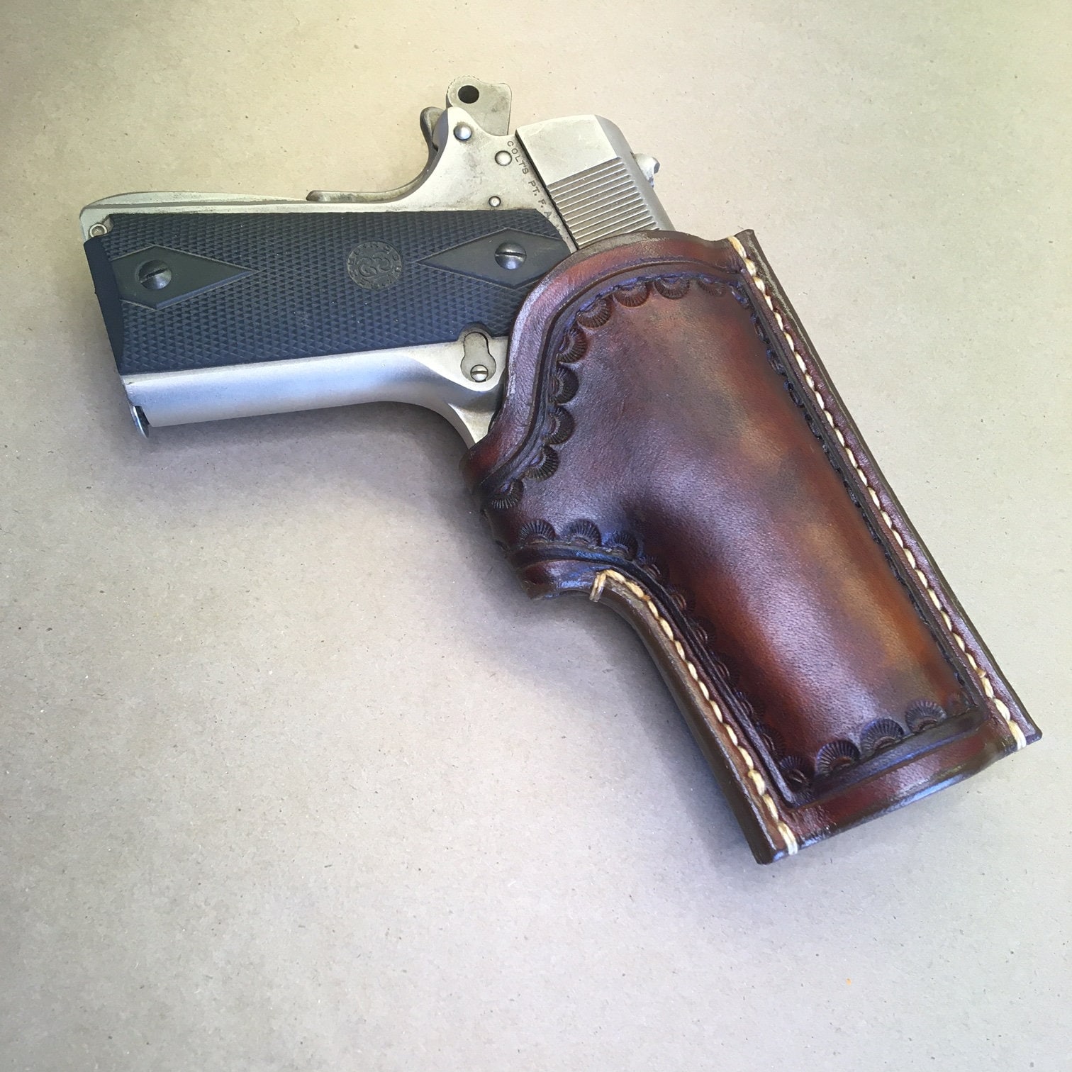The "ridge" Holster for a Colt 1911 Commander..... Handmade From Saddle ...