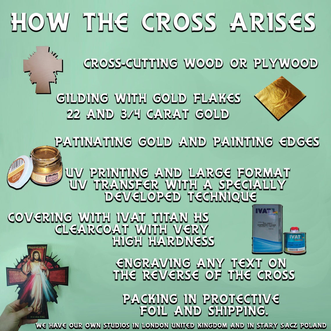 Divine Mercy Cross Gold Plated With 24 Carats With a Glossy - Etsy